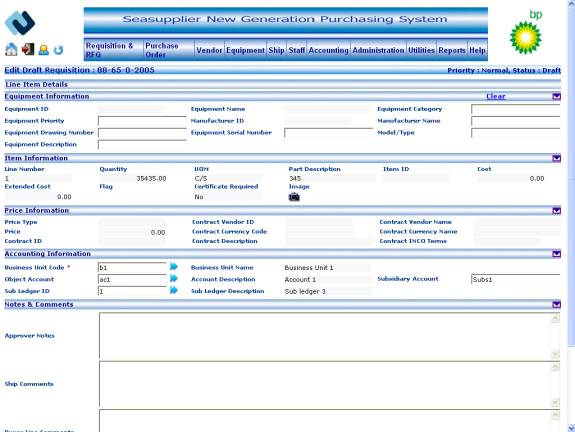 Requisition – Edit Draft Requisition