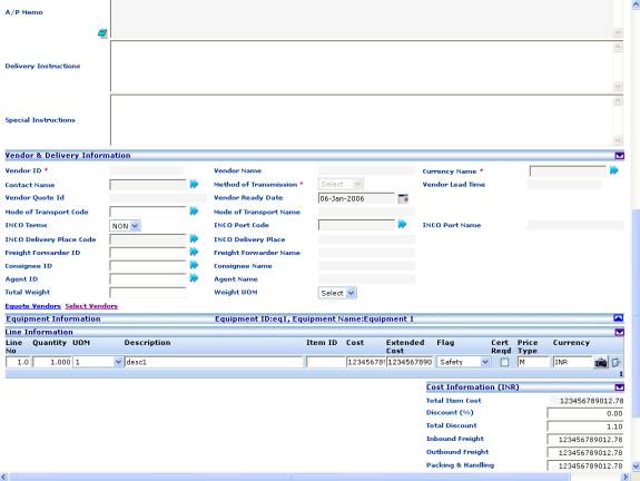 PO –Generate Pro-forma PO screen